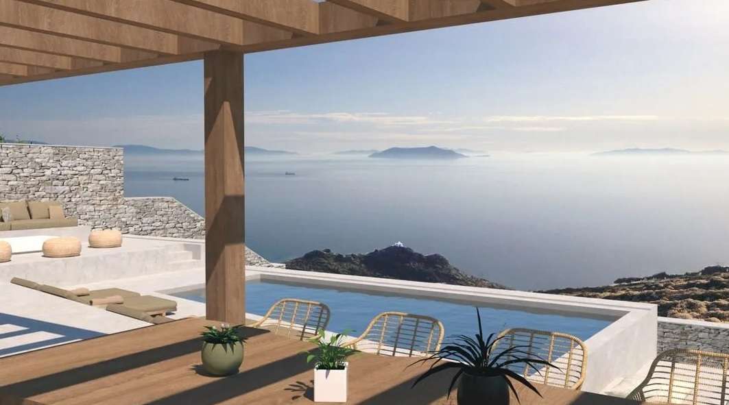 Brand new villa with magnificent views, Sykamia, Kea, Cyclades Islands ...
